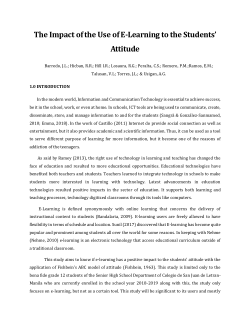 The Impact of the Use of E-Learning to the Students' Attitude