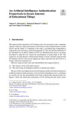 An Artificial Intelligence Authentication Framework to Secure Internet of Educational Things