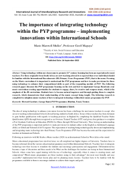 The importance of integrating technology within the PYP programme ...