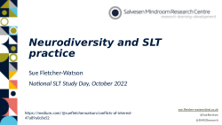 NATIONAL SLT STUDY DAY 2022: Neurodiversity and Speech & Language ...