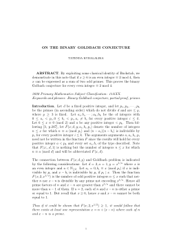 On the binary Goldbach conjecture