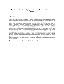 Next Generation Operating System based on Resource Governance Model