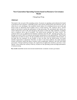 Next Generation Operating System based on Resource Governance Model