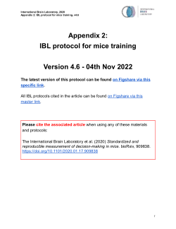 Behavior: Appendix 2: IBL protocol for mice training