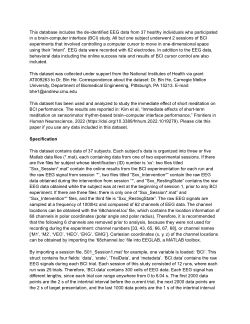 Item - EEG Dataset for 'Immediate effects of short-term meditation on ...