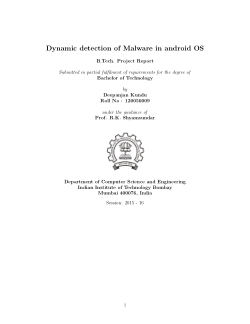 Dynamic detection of Malware in android OS