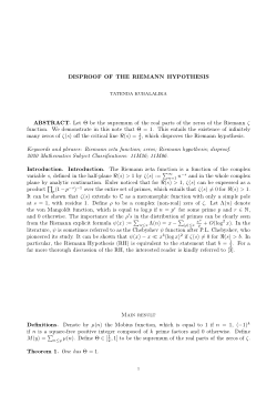Disproof of the Riemann hypothesis