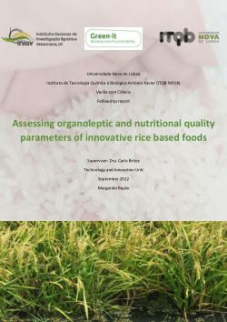 Assessing organoleptic and nutritional quality parameters of innovative ...