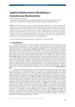 Applied Mathematical Modelling in Evolutionary Biochemistry