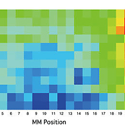 Heat map of MM type by position as a function of average signal ...
