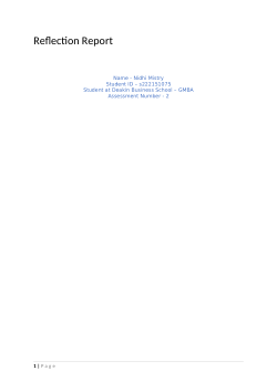 Reflection Report for Capstone Project