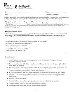 A-5 Nutritional Counseling Script