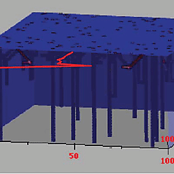 Sample 3D stochastic network simulation of burrows and corresponding ...