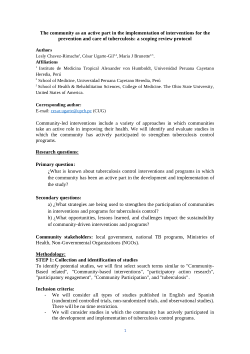 The community as an active part in the implementation of interventions for the prevention and ...