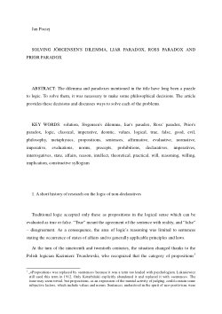Solving Jörgensen's Dilemma, Liar Paradox, Ross Paradox and Prior ...