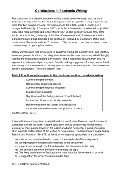 Conclusions in Academic Writing