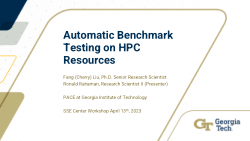 Automatic Benchmark Testing on HPC Resources (GT SSE 2023 Workshop)