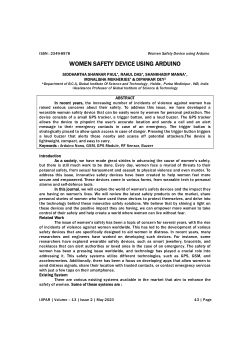 WOMEN SAFETY DEVICE USING ARDUINO.