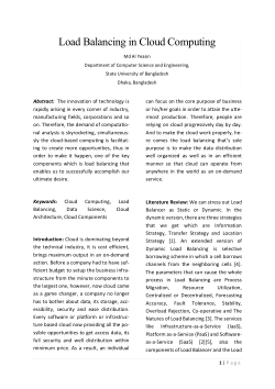 Load Balancing in Cloud Computing
