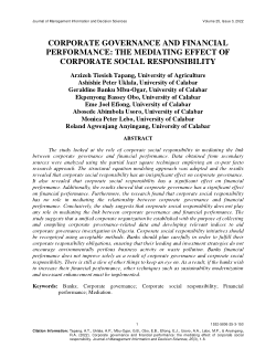 Corporate Governance And Financial Performance The Mediating Effect Of Corporate Social ...