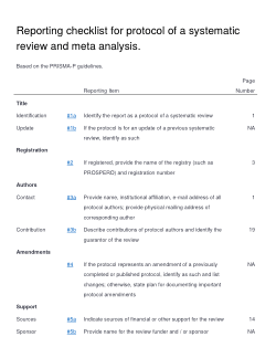 Completed PRISMA-P checklist for reporting of the systematic review ...