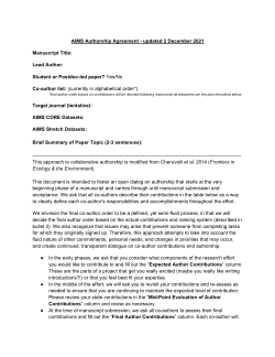 AIMS Authorship Memo Template