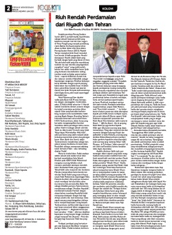 Riuh Rendah Perdamaian dari Riyadh dan Tehran