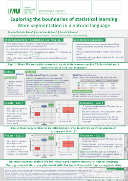 Exploring the boundaries of statistical learning. Word segmentation in ...