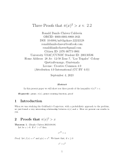 Three Proofs that π(x)^2 is greater than x v. 2.2