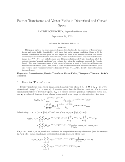 Fourier Transforms and Vector Fields in Discretized and CurvedSpace