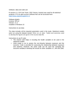 Child health Outcome codes and dataset