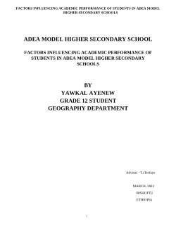 Factors Influencing Academic Performance Of Students In Adea Model ...