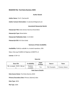 Test Data Dummy JSON