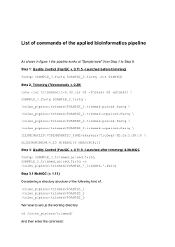 List of commands of the applied bioinformatics pipeline