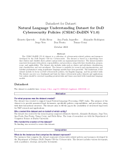 Natural Language Understanding Dataset for DoD Cybersecurity Policies ...