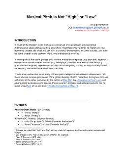 Musical Pitch is Not "High" or "Low"