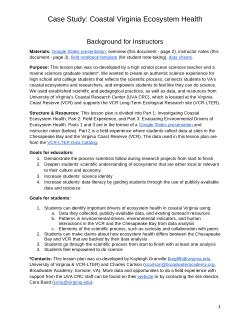 Lesson Plan + Instructor Notes for Case Study: Coastal Virginia ...