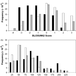 () Histogram of BLOSUM62 scores