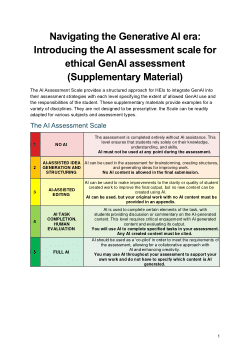 Item - Navigating the Generative AI era: Introducing the AI assessment scale for ethical GenAI ...