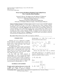 Power System Oscillations Damping Using Unified Power Flow Controller-Based Stabilizer