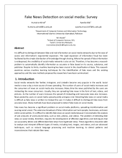 Fake News Detection on social media: Survey