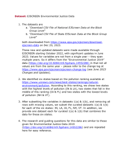 Environmental Justice Data - National and State Level Comparison