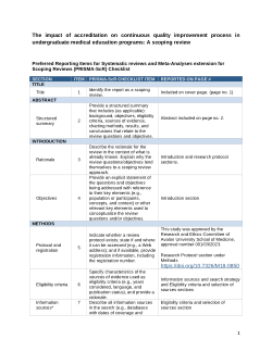 The PRISMA checklist-The impact of accreditation on continuous quality ...