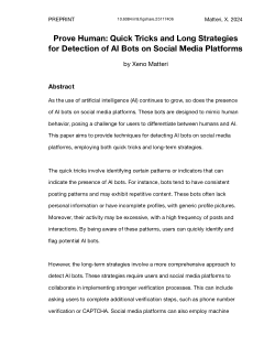 Prove Human: Quick Tricks and Long Strategies for Detection of AI Bots on Social Media Platforms