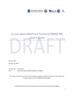 Cloud-based Matchup System (CDMS) API User's Guide