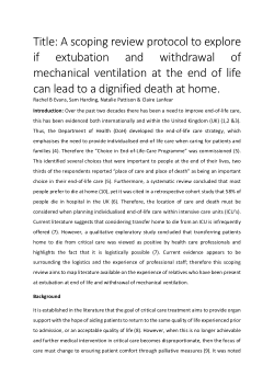 A scoping review protocol to explore if extubation and withdrawal of ...