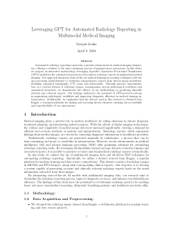Leveraging GPT for Automated Radiology Reporting in Multimodal Medical ...