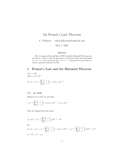 Fermat's Last and the Binomial Theorem