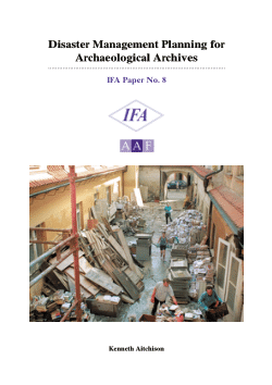 Disaster Management Planning for Archaeological Archives