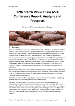 12th Starch Value Chain ASIA Conference Report: Analysis and Prospects